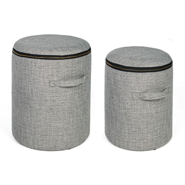 Radmila Storage Puff Grigio - Sherries Estates